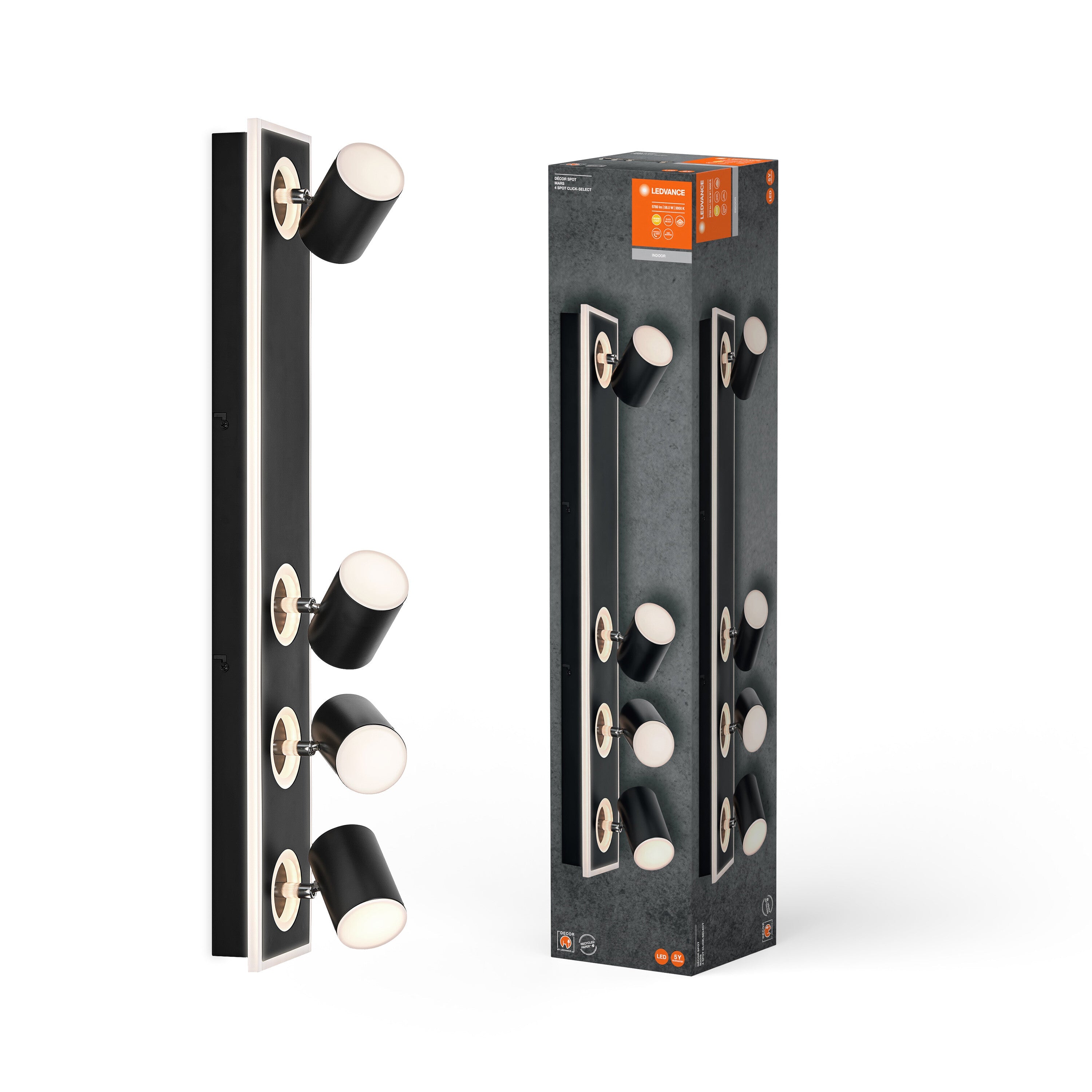 LEDVANCE DECOR SPOT MARS, 58,5W, 1.800lm, nero – shop LEDVANCE Italia